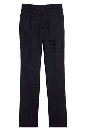 Thom Browne 4-bar Mélange Wool Pants - Dark Blue