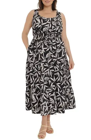 Maggy London Sleeveless Tiered Maxi Dress In Black/Ivory - 40% Off |  Editorialist