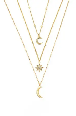 Ettika Set Of 3 Celestial Pendant Necklaces - Gold