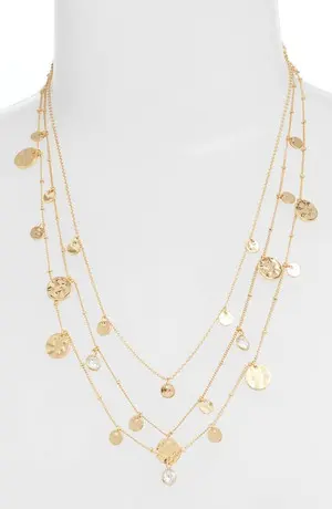 Ettika Set Of 3 Disc Necklaces - Gold
