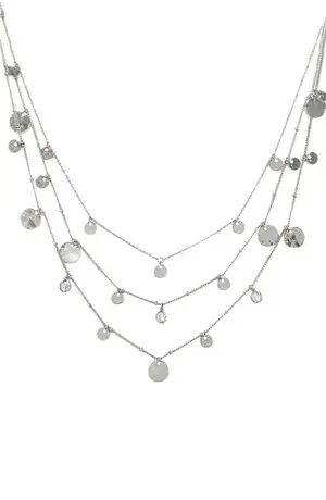 Ettika Set Of 3 Disc Necklaces - Silver