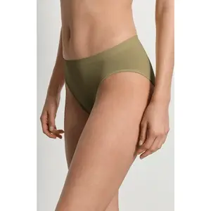 Hanro Touch Feeling High Cut Briefs - Covert Green