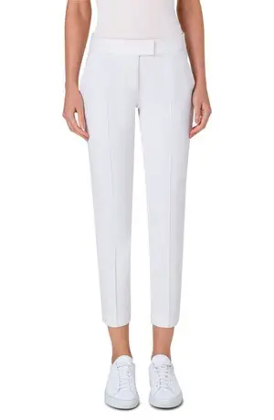 Akris Frankie Stretch Cotton Cropped Pants - Cream
