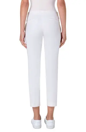Akris Frankie Stretch Cotton Cropped Pants - Cream
