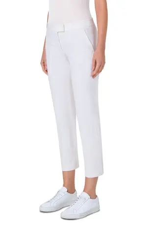 Akris Frankie Stretch Cotton Cropped Pants - Cream
