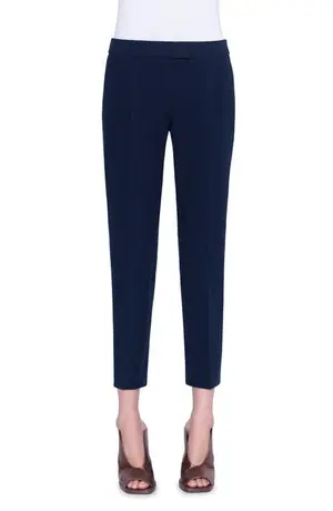 Akris Frankie Stretch Cotton Cropped Pants - Navy