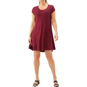 Karen Kane Maggie Cap-sleeve Dress - Red Burgundy