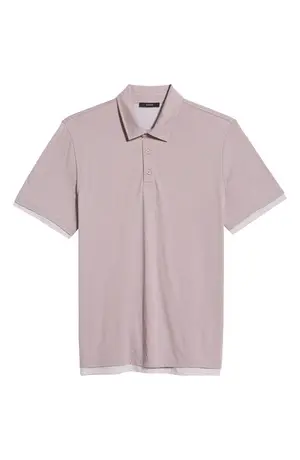 Vince Regular Fit Garment Dyed Cotton Polo Purple Dust