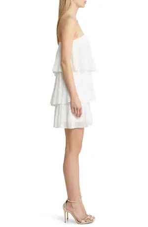 Lulus Blowing Kisses Tiered One-shoulder Minidress