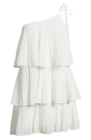 Lulus Blowing Kisses Tiered One-shoulder Minidress