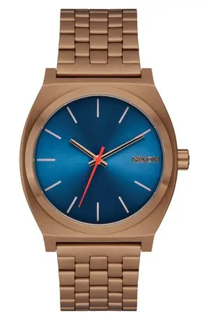 Nixon The Time Teller Bracelet Watch - Desert Gold / Arles Blue