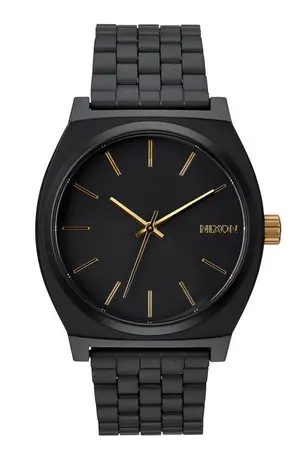 Nixon The Time Teller Bracelet Watch - Matte Black / Gold