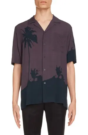 Dries Van Noten Carltone Palm Tree Print Button-up Shirt