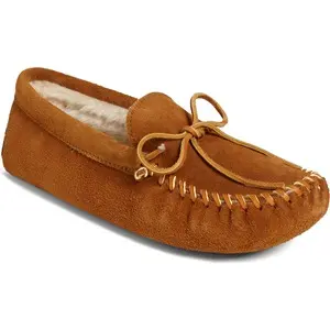 Minnetonka Softsole Suede Slipper - Brown Suede