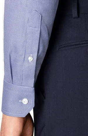 Eton Houndstooth Dress Shirt - Blue