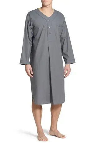 Majestic International Cotton Nightshirt - Charcoal