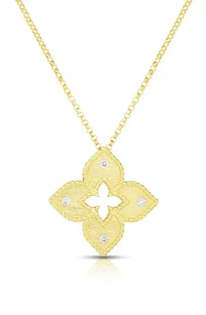 Roberto Coin Venetian Princess Diamond Pendant Necklace - Yellow Gold