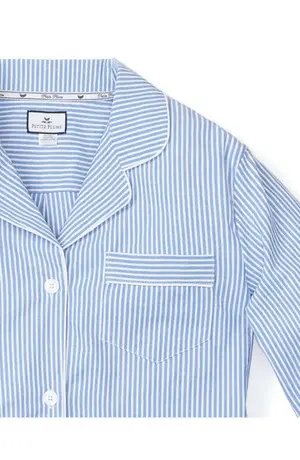 PETITE PLUME Seersucker Stripe Short Pajama Set - Blue