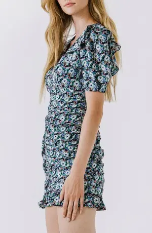 Endless Rose Floral Shirred Minidress