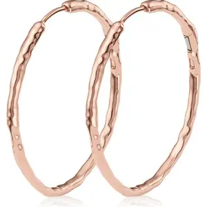 Monica Vinader MV Siren™ Muse Large Hoop Earrings Rose Gold