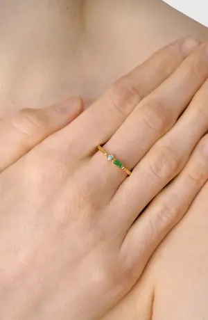 Anzie Cleo Emerald & Turquoise Ring