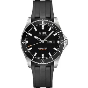 MIDO Ocean Star 200 Automatic Strap Watch - Silver/ Black
