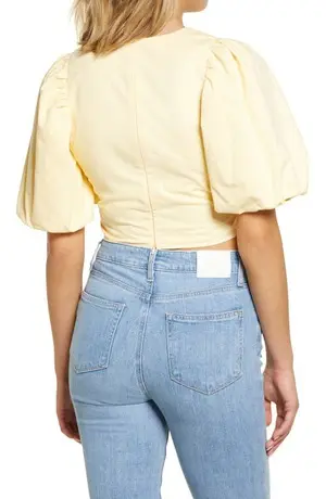 Endless Rose V-neck Crop Top - Yellow