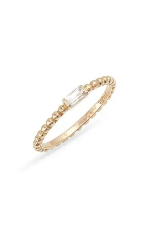 Anzie Dewdrop White Topaz Stacking Ring - Yellow Gold/white