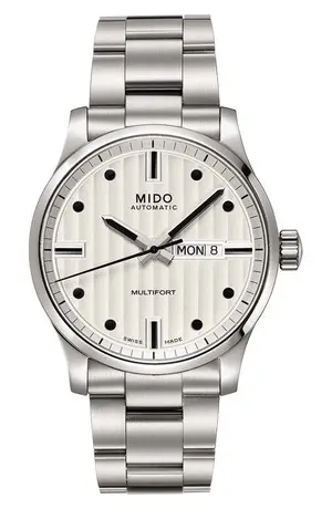 MIDO Multifort Automatic Stainless Steel Bracelet Watch - Silver/white