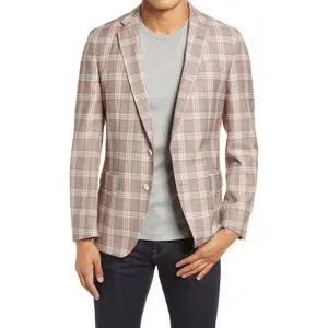 BOSS Hartlay Plaid Wool Sport Coat - Natural