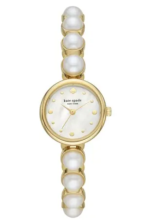 Kate Spade New York Monroe Imitation Pearl Bracelet Watch - White
