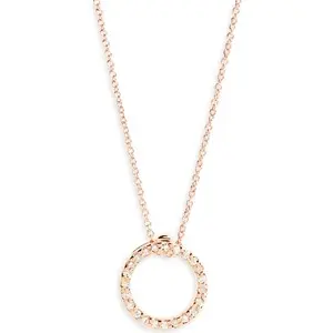 Roberto Coin Diamond Circle Pendant Necklace - Rose Gold