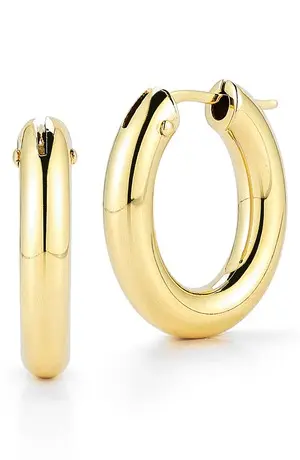 Roberto Coin Roberto Coin 18K Gold Oval Hoop Earrings Yg