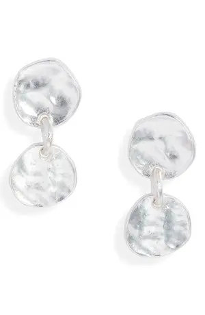 KARINE SULTAN Karine Sultan Medallion Drop Earrings Silver