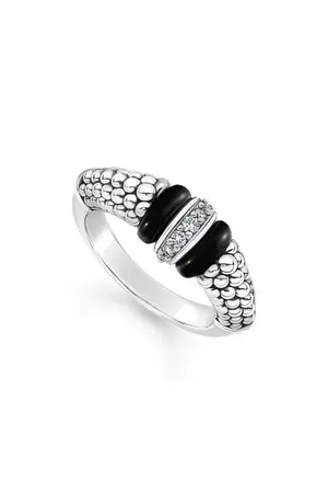 Lagos LAGOS Caviar Diamond Link Ring Black