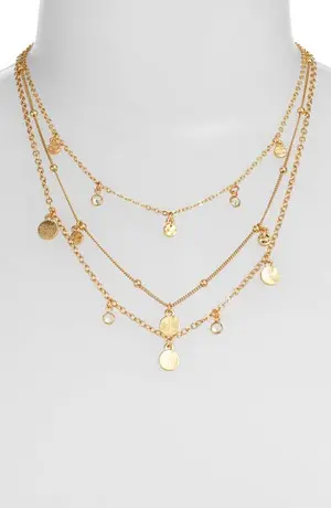 Ettika Multistrand Medallion Necklace - Gold