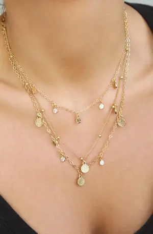Ettika Multistrand Medallion Necklace - Gold