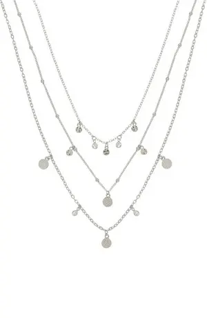 Ettika Multistrand Medallion Necklace - Silver