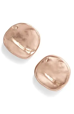 KARINE SULTAN Round Stud Earrings - Rose Gold
