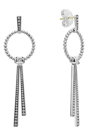 Lagos Signature Caviar Bead & Circle Drop Earrings