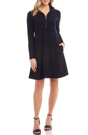 Karen Kane A-line Travel Jersey Dress - Navy