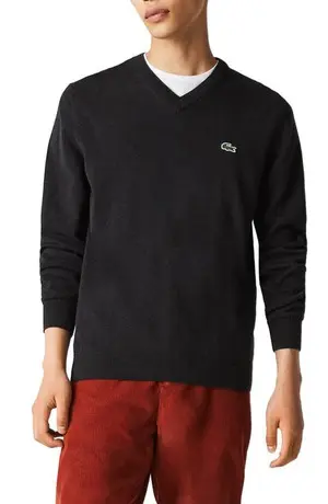 Lacoste Lacoste V-Neck Cotton Sweater Lightning