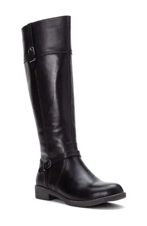 PROPET Leather Knee High Boots With Buckle Detail
