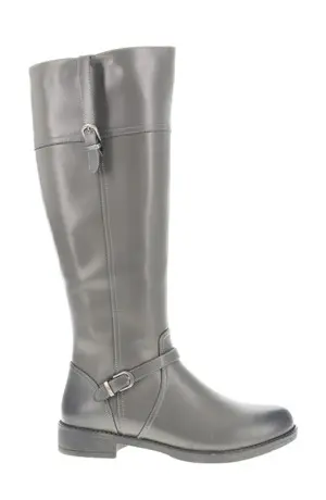 PROPET Leather Knee High Boots With Buckle Detail - Grey