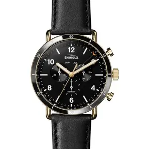 Shinola The Canfield Sport Chronograph Strap Watch - Blackmatte