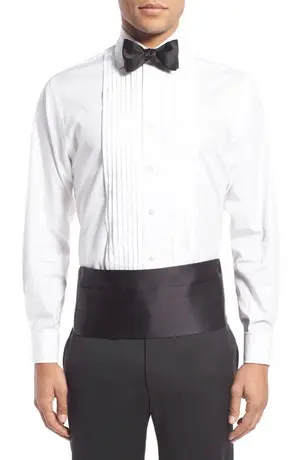 David Donahue David Donahue Silk Cummerbund And Bow Tie Set Black Satin