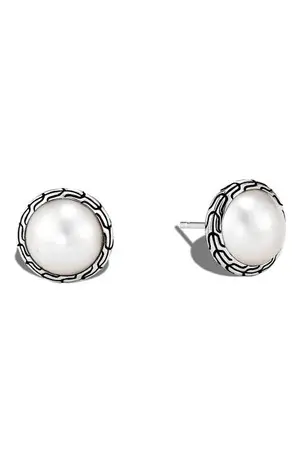 John Hardy John Hardy Classic Chain Mabé Pearl Stud Earrings Pearl/ Silver
