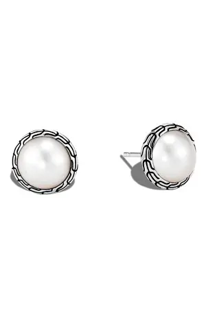 John Hardy John Hardy Classic Chain Mabé Pearl Stud Earrings Pearl/ Silver