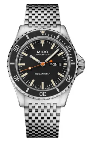 MIDO Ocean Star Tribute Automatic Watch - Silver/black/silver