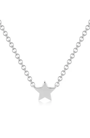 Ef Collection Baby Star Pendant Necklace - White Gold